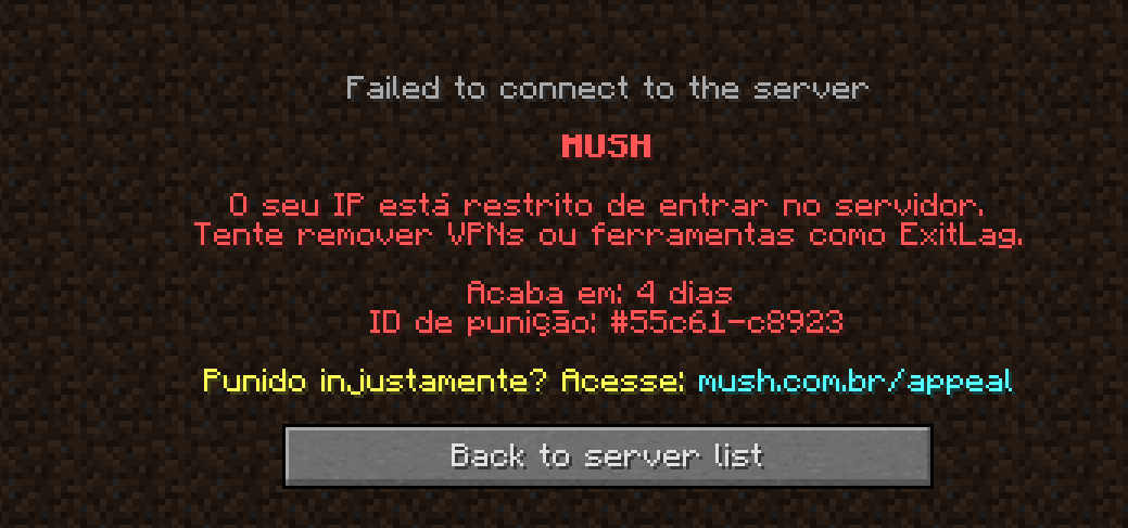 Opa fui Banido injustamente | Fórum Mush