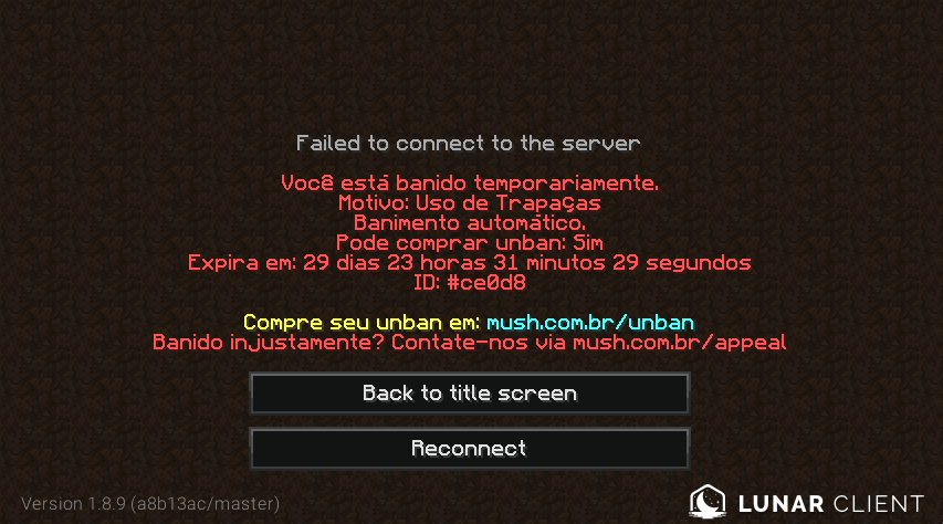 Banimento Automatico Injusto | Fórum Mush