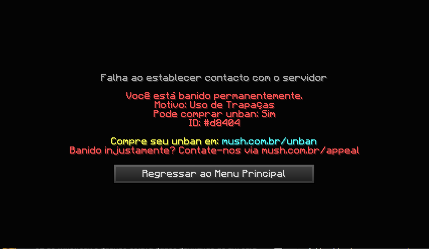 Banimento indevido | Fórum Mush