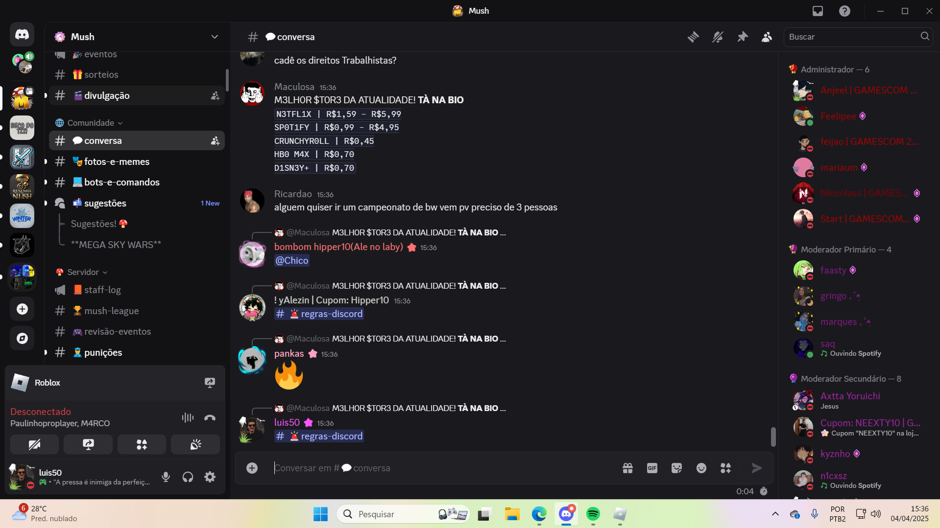 Denúncia #187 | Fórum Mush